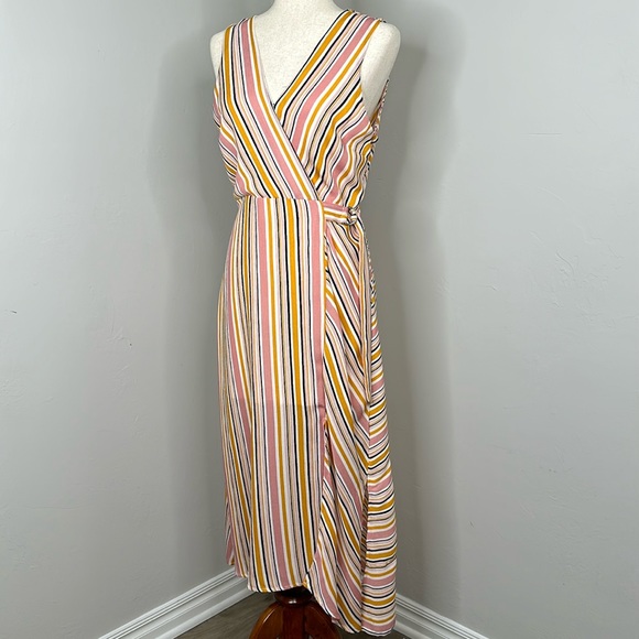 Gilli | Dresses | Gilli Multi Color Stripe Faux Wrap Dress | Poshmark